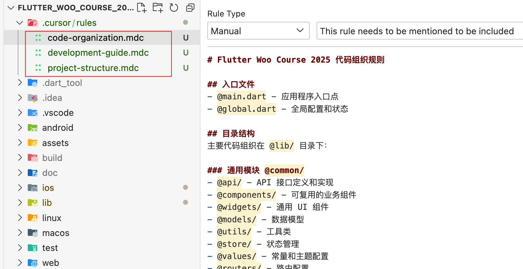 Cursor 0.49：Flutter 项目自动生成规则说明 - Flutter教程